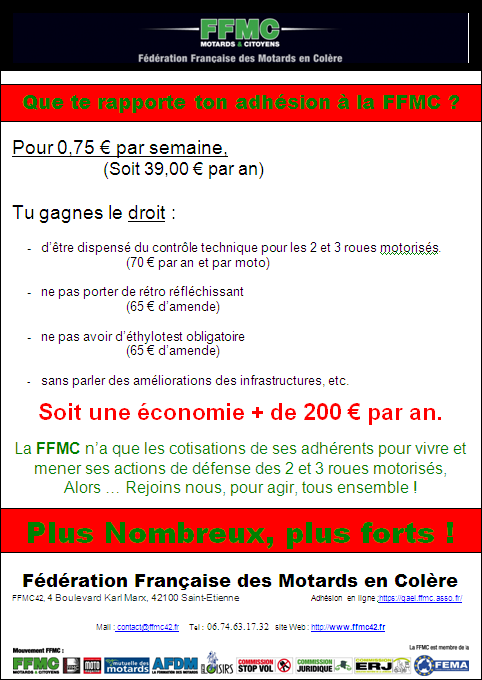La FFMC – Pourquoi adhérer ? – FFMC 42